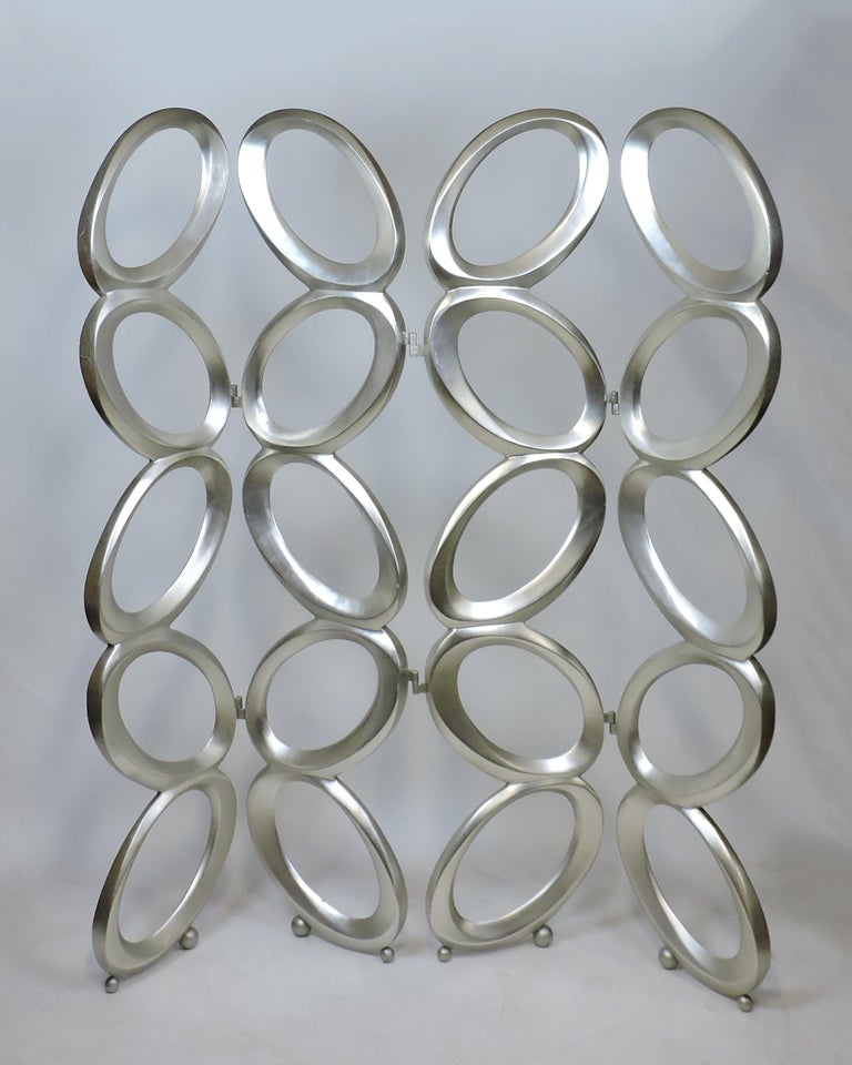 Mid-Century Modern Geometric Stacked Oval Screen or Room Divider at ...