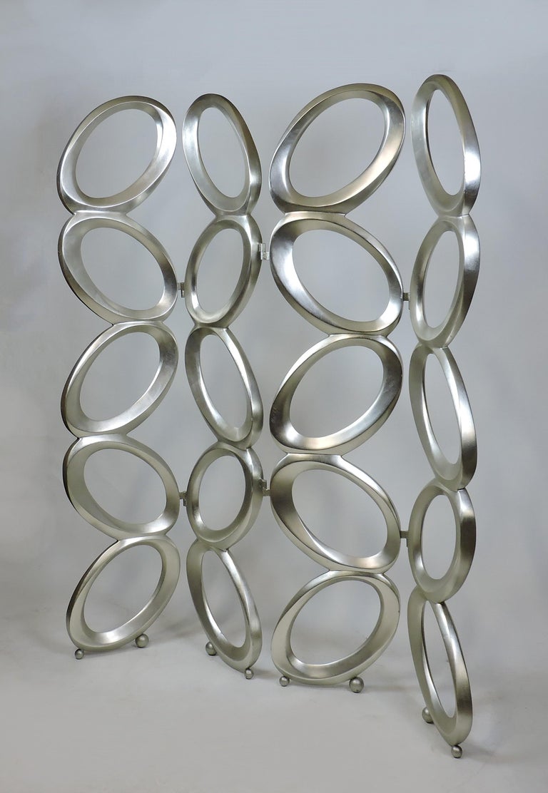 Mid-Century Modern Geometric Stacked Oval Screen or Room Divider at ...