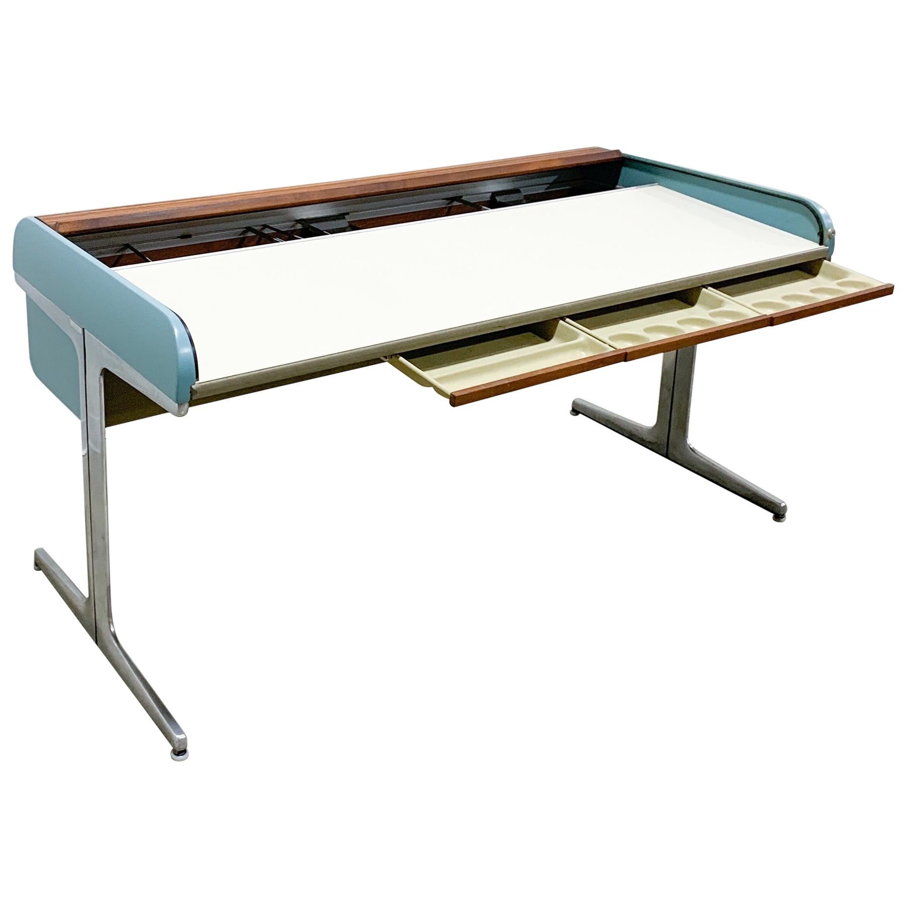 Mid Century Modern George Nelson Action Office roll top desk at 1stDibs