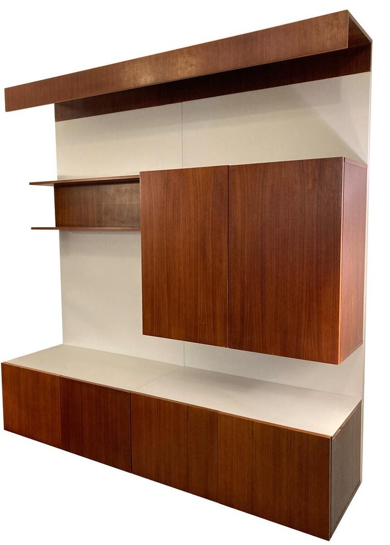 Mid-Century Modern German Wall Unit, Wood, 1970s For Sale at 1stDibs