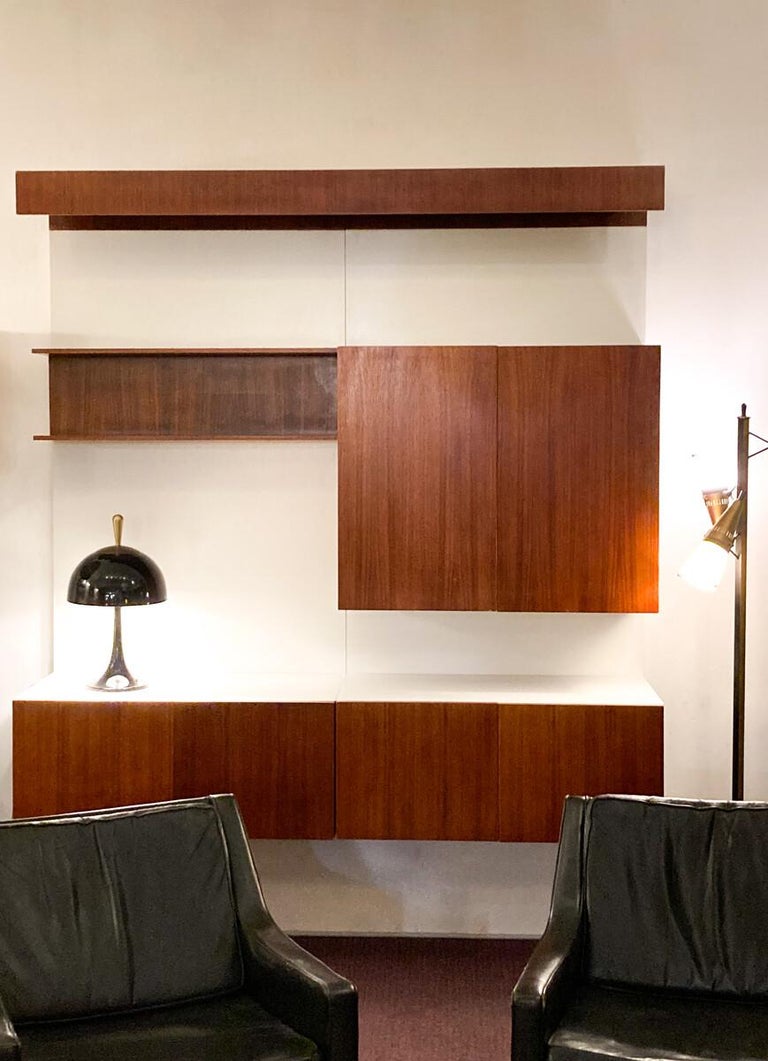 Mid-Century Modern German Wall Unit, Wood, 1970s For Sale at 1stDibs