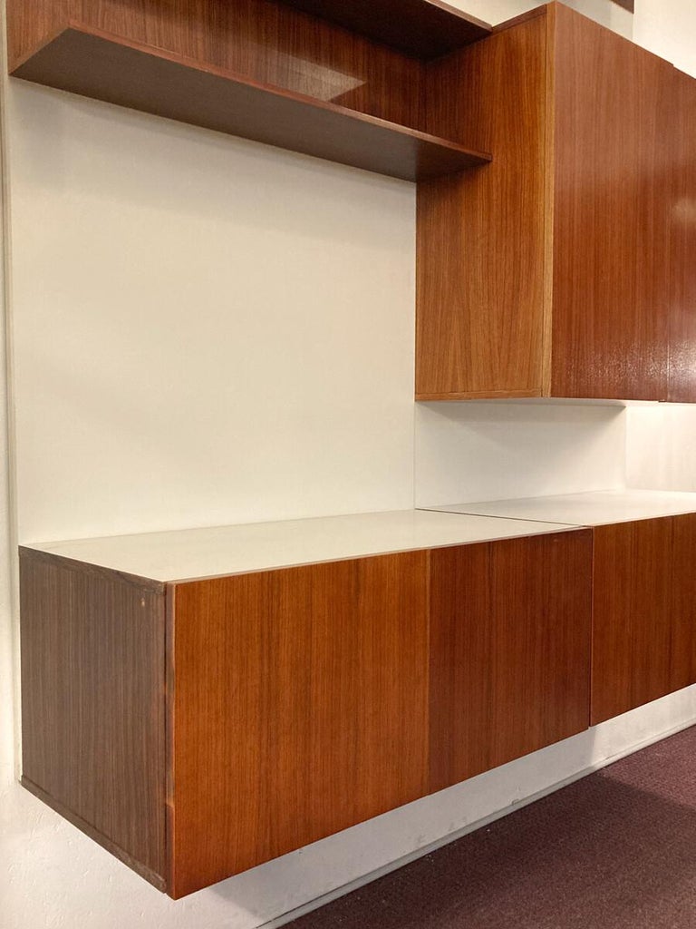 Mid-Century Modern German Wall Unit, Wood, 1970s For Sale at 1stDibs