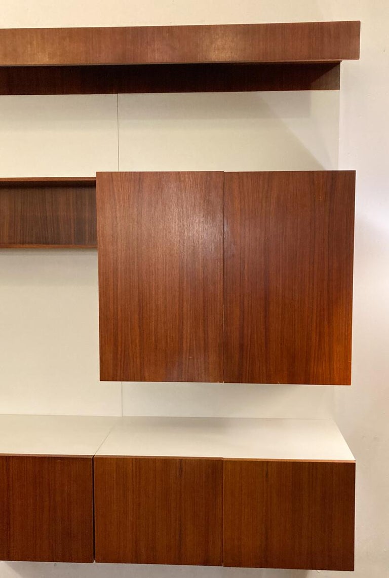 Mid-Century Modern German Wall Unit, Wood, 1970s For Sale at 1stDibs