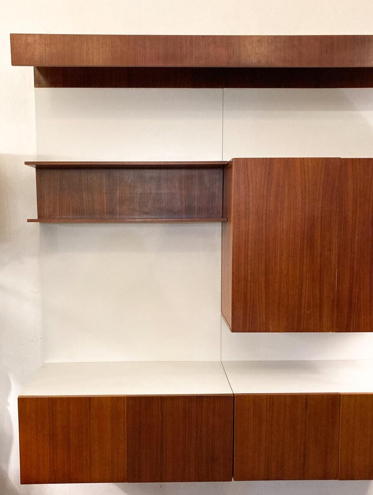Mid-Century Modern German Wall Unit, Wood, 1970s For Sale at 1stDibs