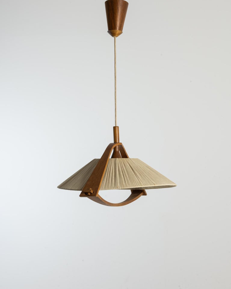 Mid-Century Modern German Wooden Pendant Lamp For Sale at 1stDibs