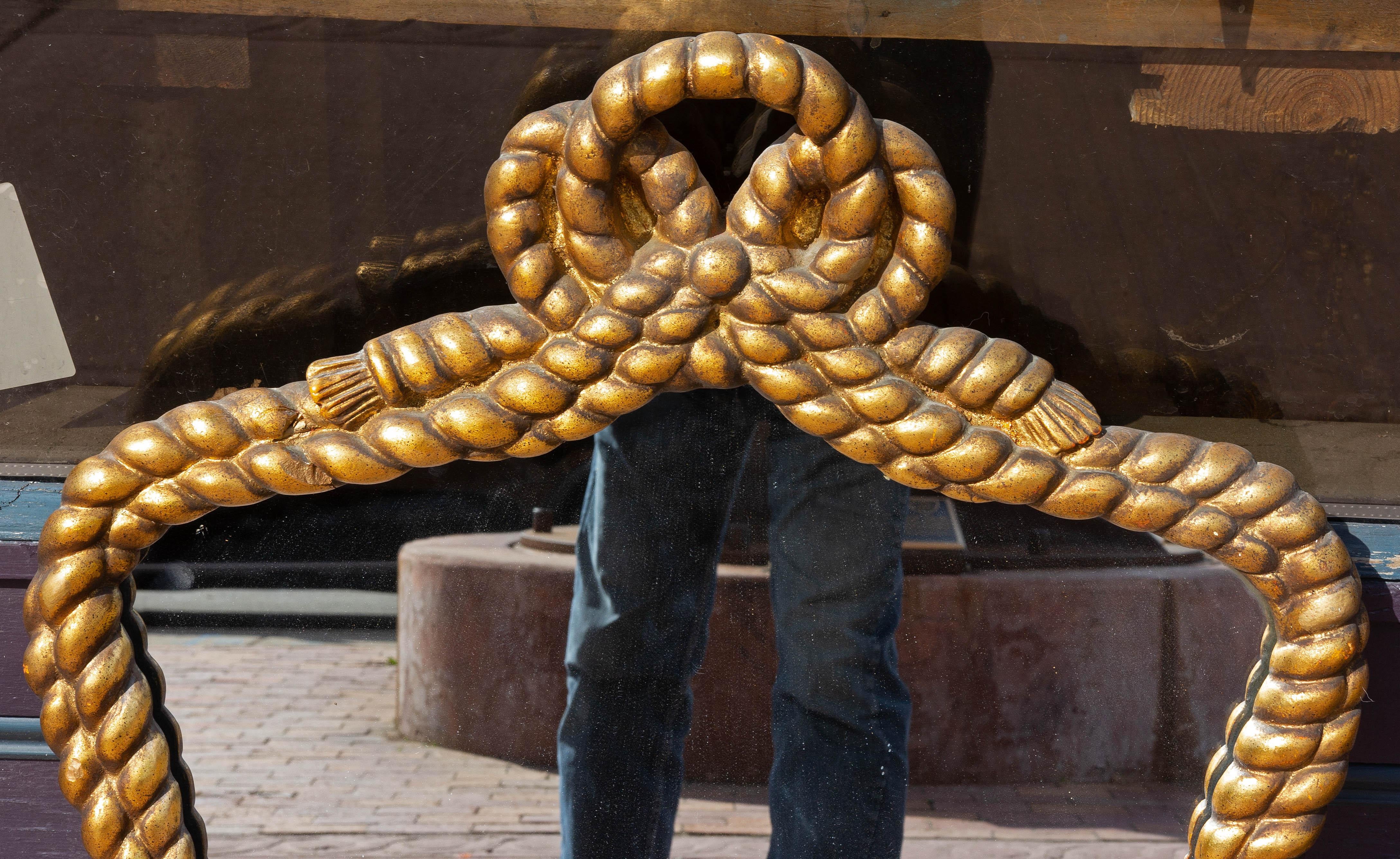 Mid-Century Modern Gilt Rope and Tassel Mirror at 1stDibs