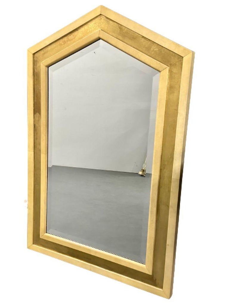 Mid-Century Modern Giltwood Wall / Console / Pier Mirror, Parchment ...