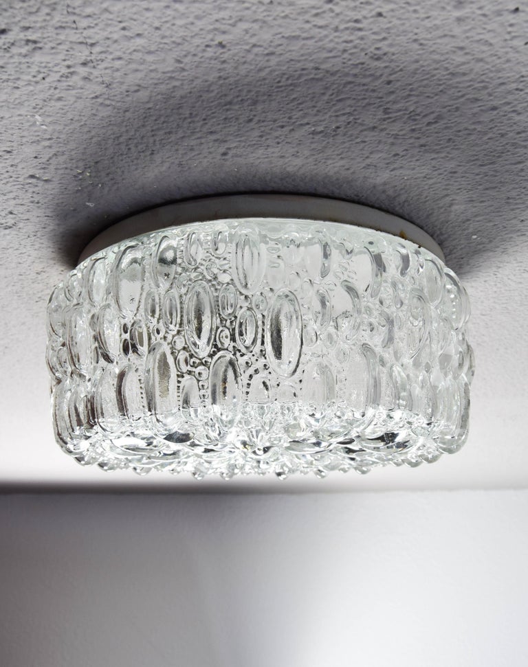 Mid-Century Modern Glashütte Limburg Flush Mount Ceiling Light Germany ...