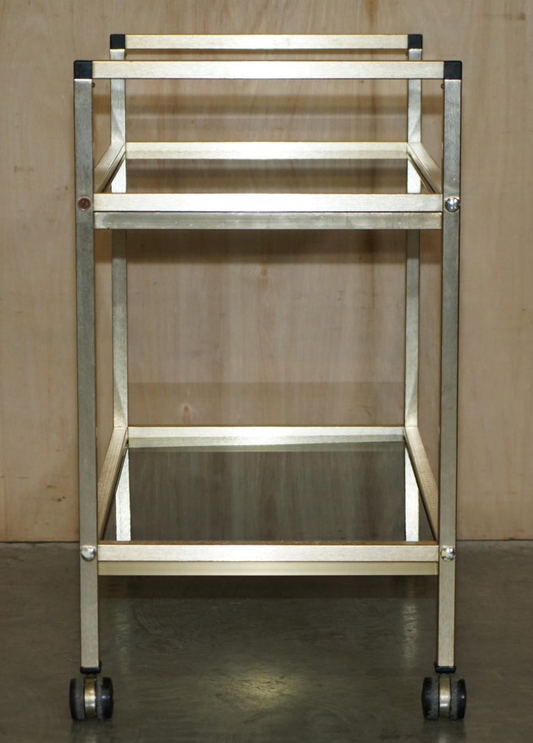 Mid-Century Modern Glass and Polished Brass circa 1950's Drinks Trolley ...