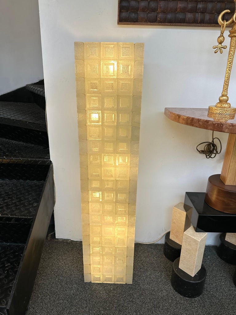 Mid-Century Modern Glass Cube Tower Floor Lamp by Poliarte, Italy ...