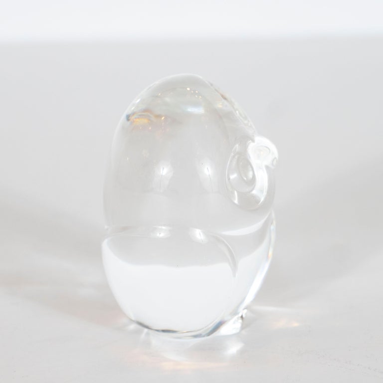 Mid-Century Modern Glass Owl Paperweight/ Decorative Object by Steuben ...