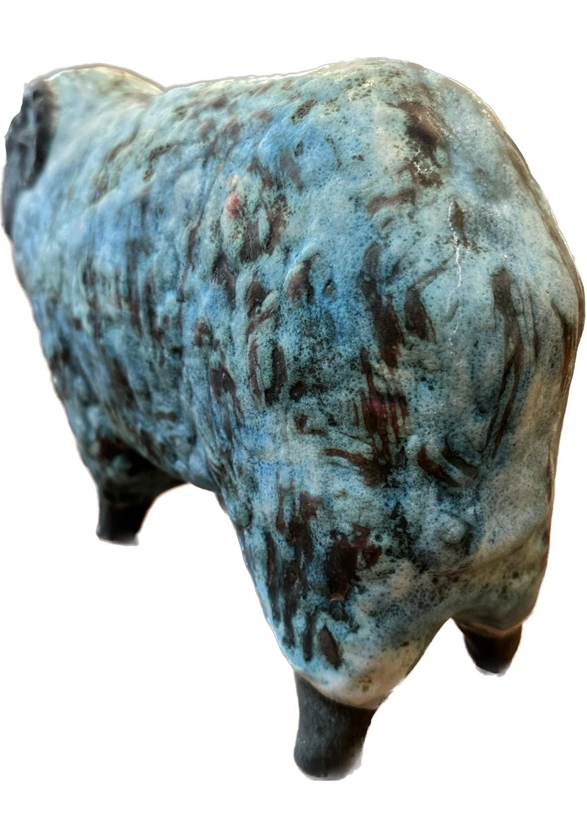Mid-Century Modern Glazed Pottery Ram For Sale at 1stDibs