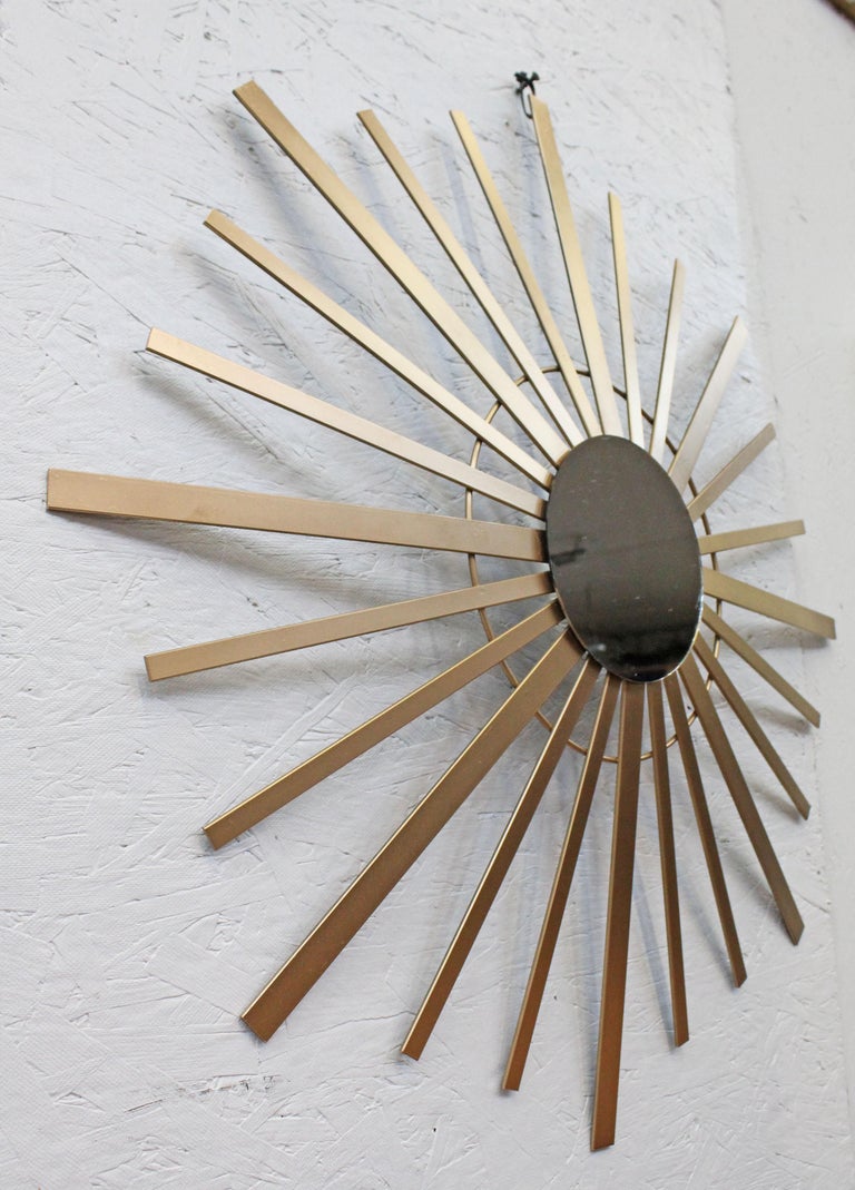 Mid-Century Modern Gold Atomic Starburst Decorative Wall Mirror at ...