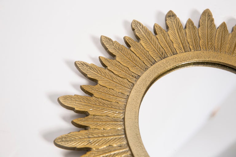 Mid-Century Modern Gold Italian Small Sunburst Mirror, Italy, 1960s For ...