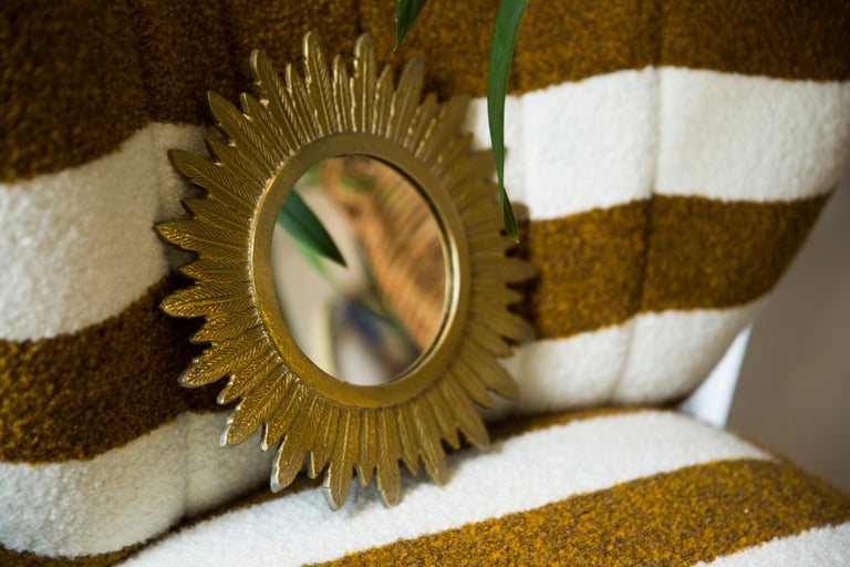 Mid-Century Modern Gold Italian Small Sunburst Mirror, Italy, 1960s For ...