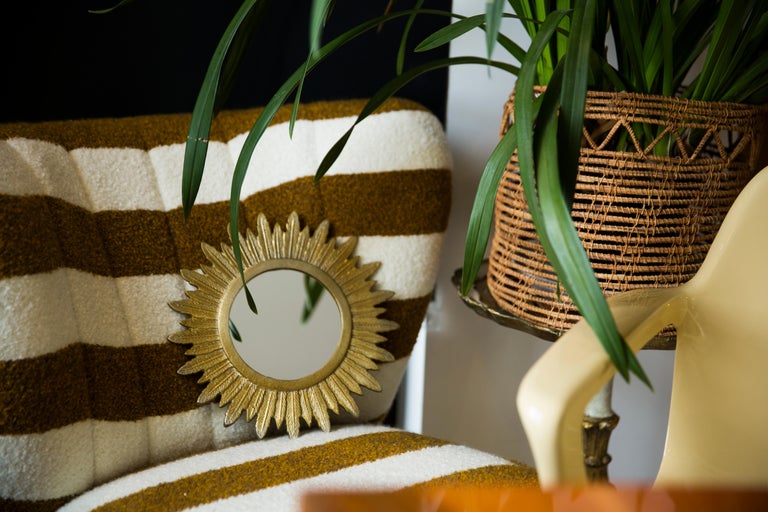 Mid-Century Modern Gold Italian Small Sunburst Mirror, Italy, 1960s For ...