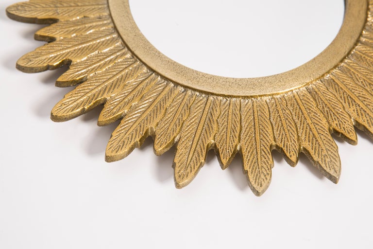 Mid-Century Modern Gold Italian Small Sunburst Mirror, Italy, 1960s For ...