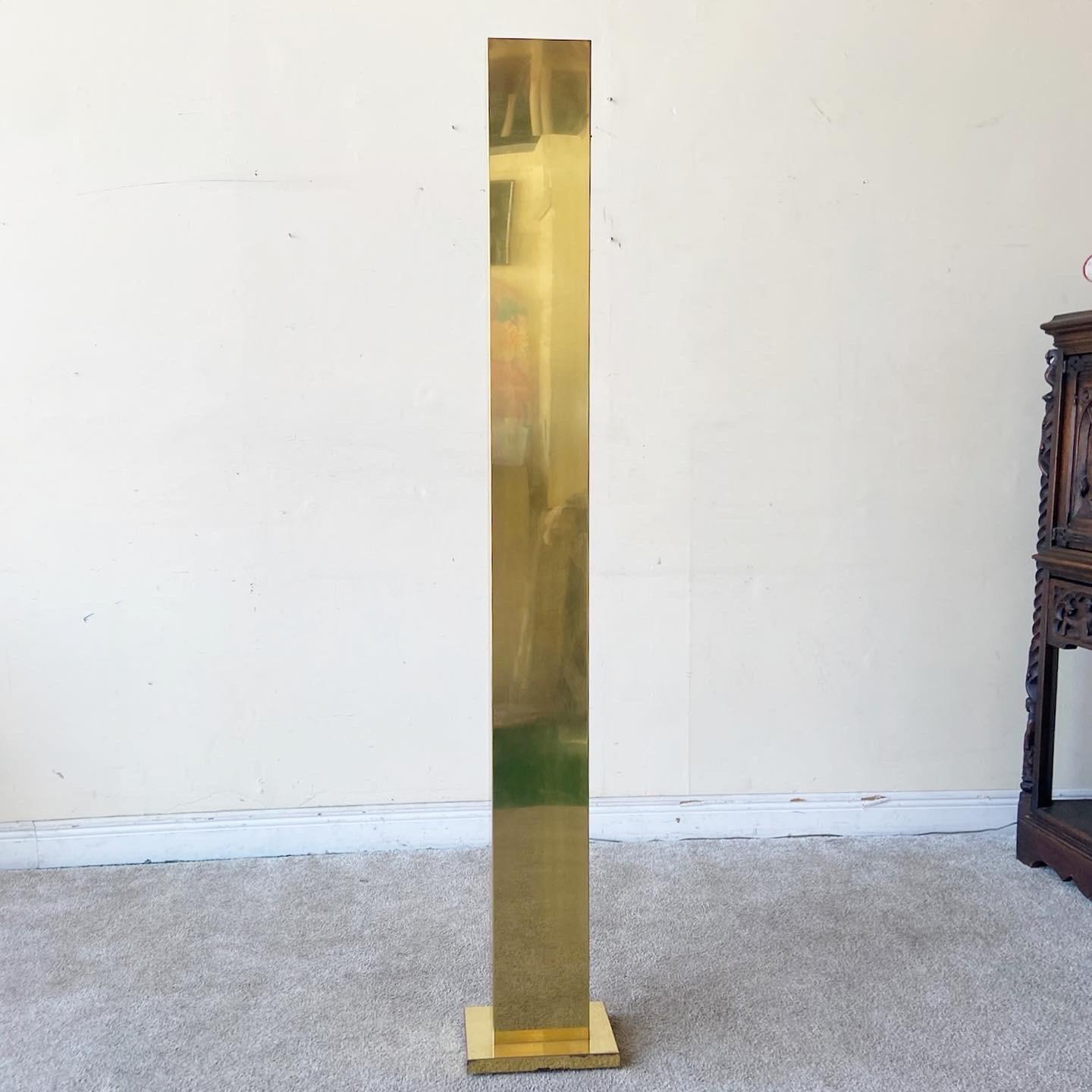 Mid Century Modern Gold Pillar Floor Lamp at 1stDibs
