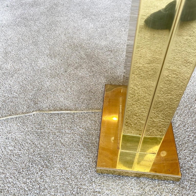 Mid Century Modern Gold Pillar Floor Lamp at 1stDibs