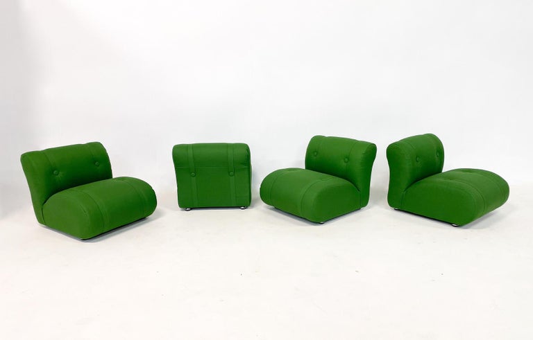 Mid-Century Modern Green Modular Sofa by Doimo Salotti, Italy, 1970s ...