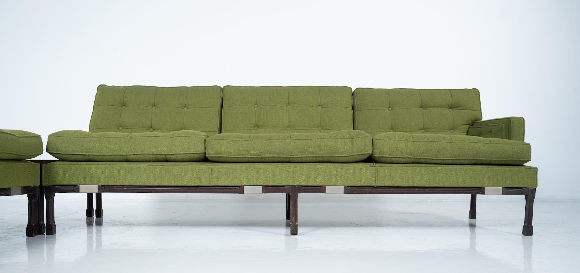 Mid-Century Modern Green Modular Sofa, Italy, 1970s - Orignal ...