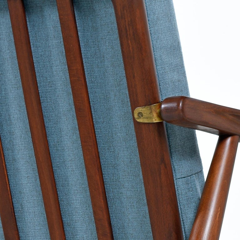 Mid-Century Modern Grete Jalk Style Three-Seat Walnut Frame Sofa Couch ...