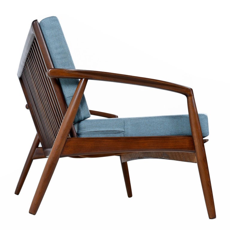 Mid-Century Modern Grete Jalk Style Three-Seat Walnut Frame Sofa Couch ...