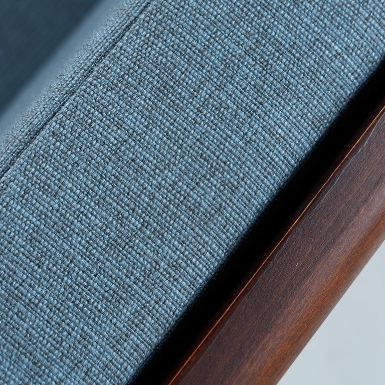 Mid-Century Modern Grete Jalk Style Three-Seat Walnut Frame Sofa Couch ...