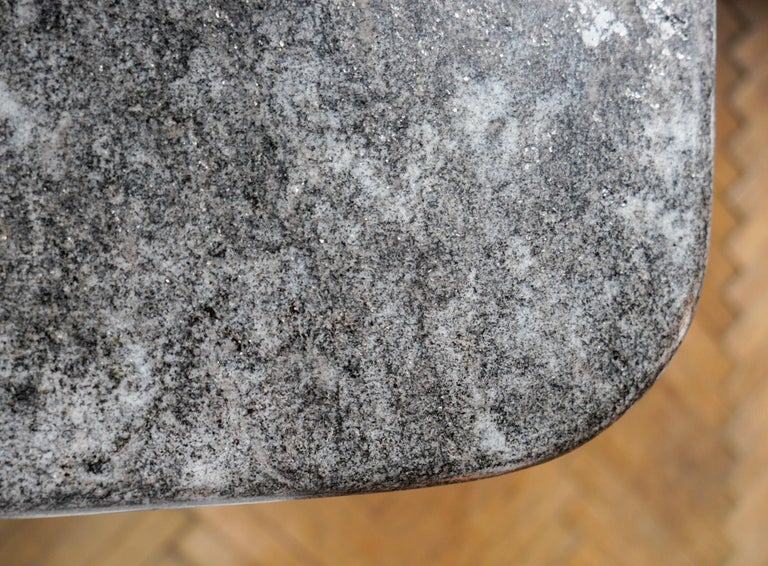 Mid-Century Modern Grey Granite Brass Side Table, Italy, 1970s For Sale ...