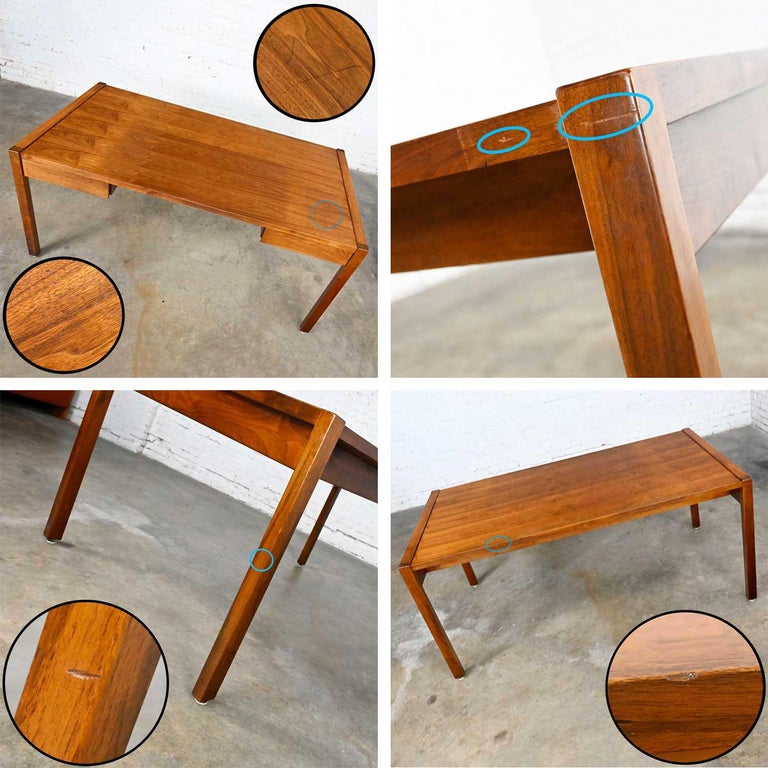 Mid-Century Modern Gunlocke Executive Walnut Desk Modified Parsons ...