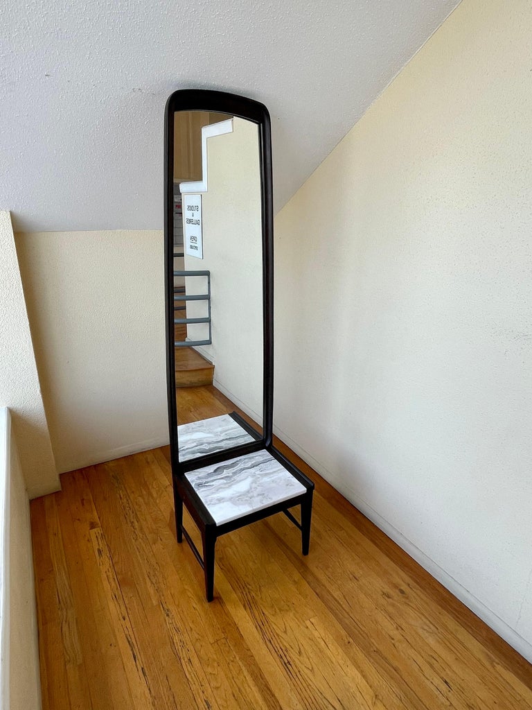 Mid-Century Modern Hall Tree Mirror and Marble For Sale at 1stDibs