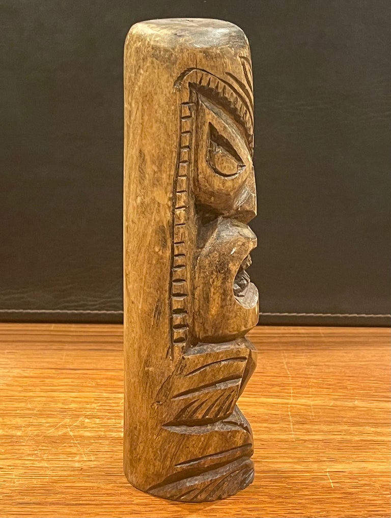 Mid-Century Modern Hand-Carved Solid Walnut Tiki Sculpture For Sale at ...