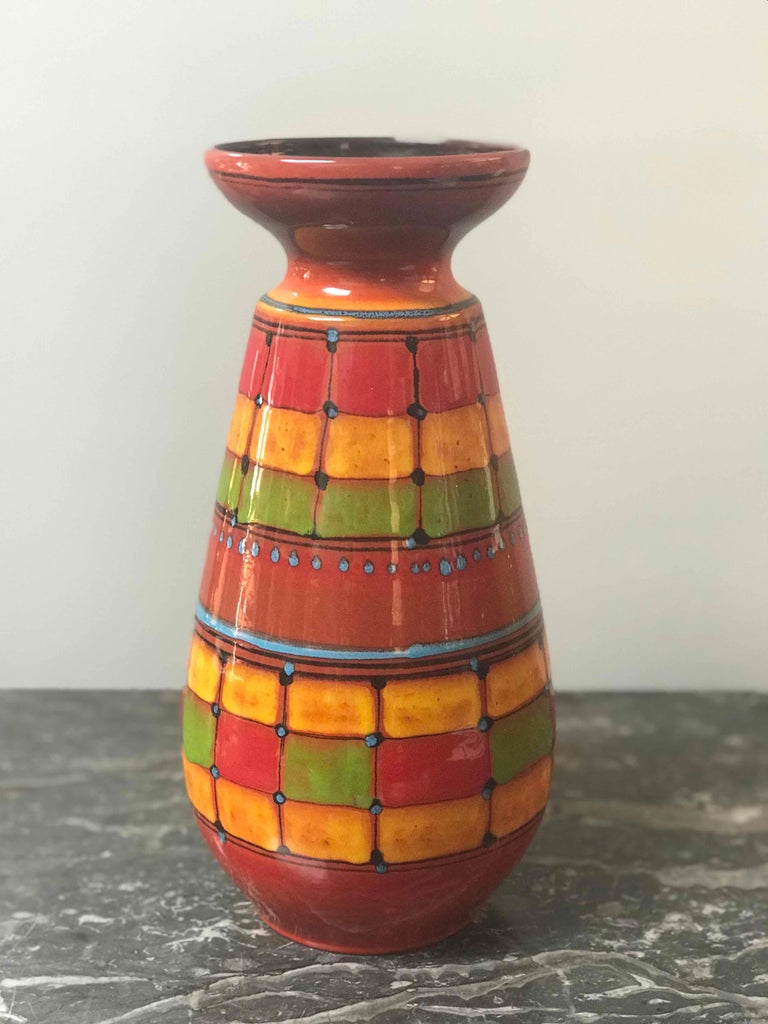 Mid-Century Modern Hand Decorated Santi Signed Vase from Italy For Sale ...