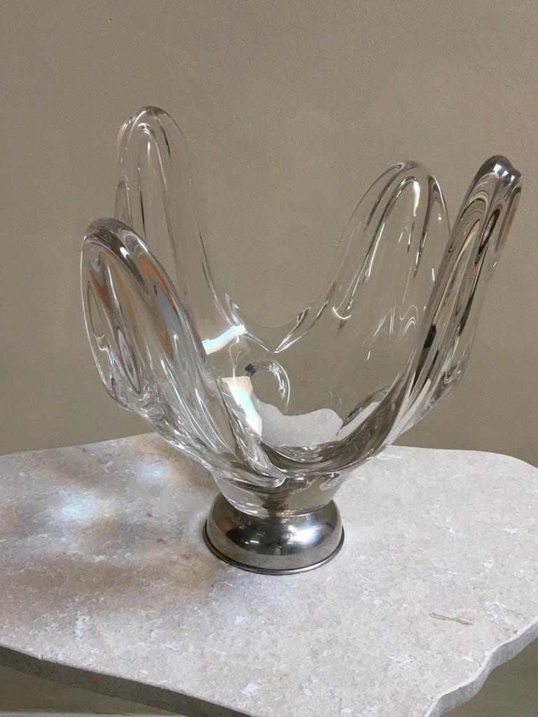 Mid-Century Modern Handblown or Cup Sculptural Translucent Bowl with ...