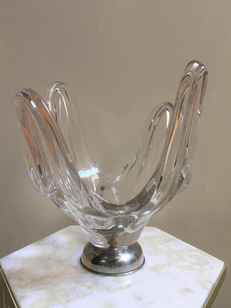 Mid-Century Modern Handblown or Cup Sculptural Translucent Bowl with ...