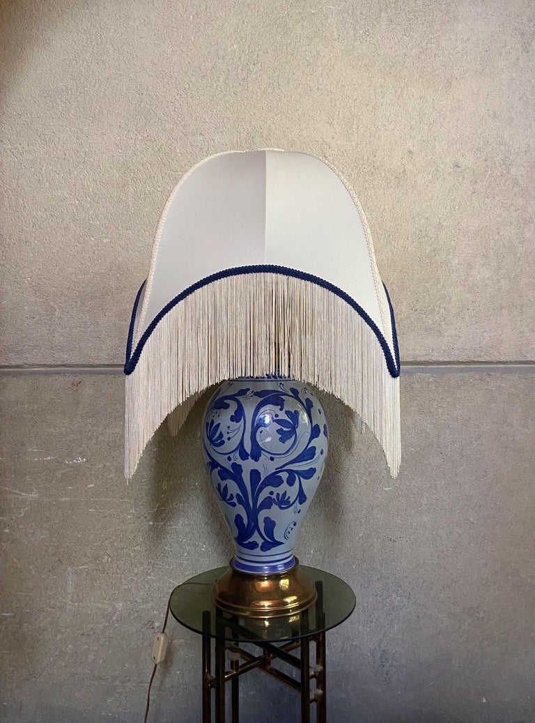 Mid-Century Modern Handcrafted Ceramic and Brass Table Lamp, Italy For ...