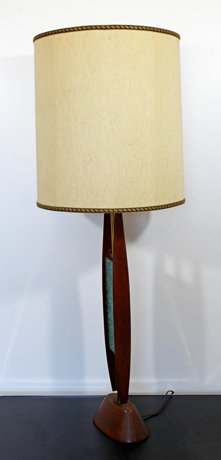 Mid-Century Modern Harris Strong Teak Enamel Tile Table Lamp Martz Era ...