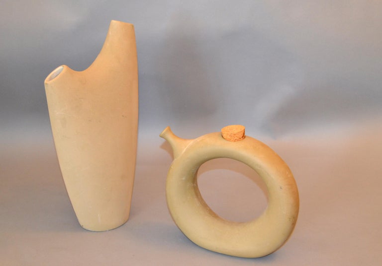 Mid-Century Modern Hartstone Pottery Bisque Ceramic 'The Wine Tote ...