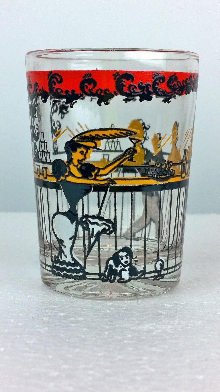 Set of 11 Red, Black and Gold Moulin Rouge Theme Overlay Cocktail ...