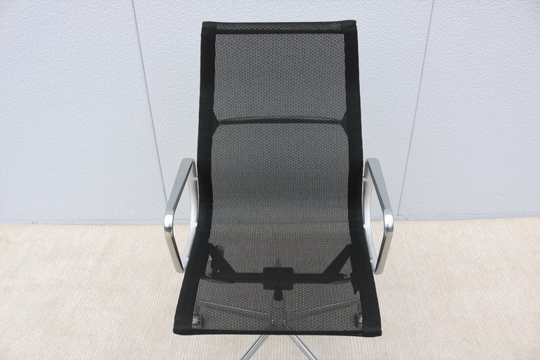 Mid-Century Modern Herman Miller Eames Aluminum Group Black Mesh ...