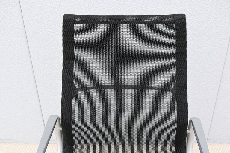 Mid-Century Modern Herman Miller Eames Aluminum Group Black Mesh ...