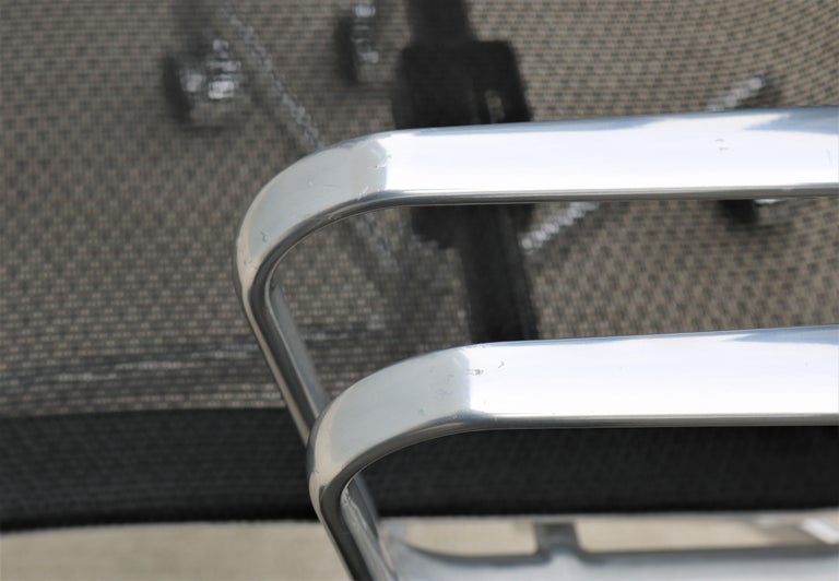 Mid-Century Modern Herman Miller Eames Aluminum Group Black Mesh ...