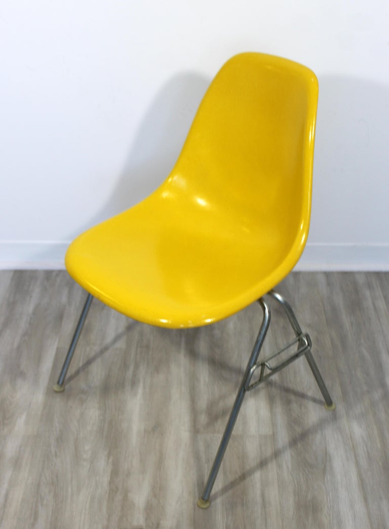 Mid-Century Modern Herman Miller Set of 4 Yellow Shell Stacking Side ...