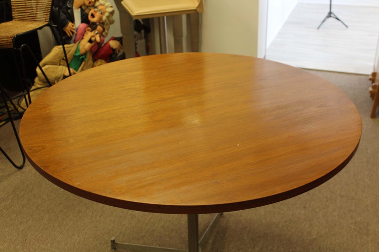 Mid-Century Modern Herman Miller Walnut Wood Dining Game Table Star ...