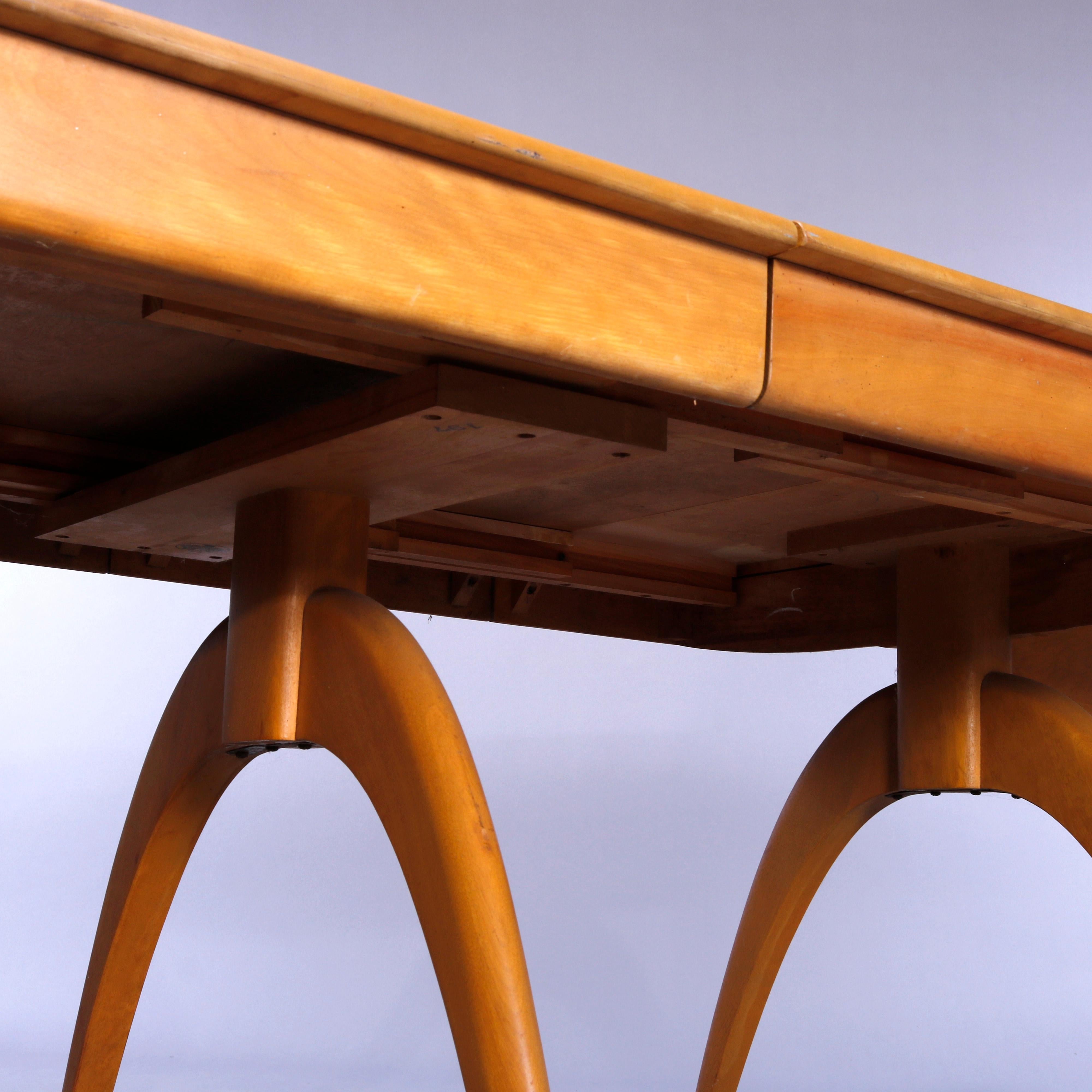 Mid-Century Modern Heywood Wakefield Dog Bone Extension Dining Table ...