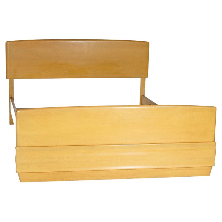 Mid-Century Modern Heywood Wakefield Double Bed Frame, Wheat Finish ...