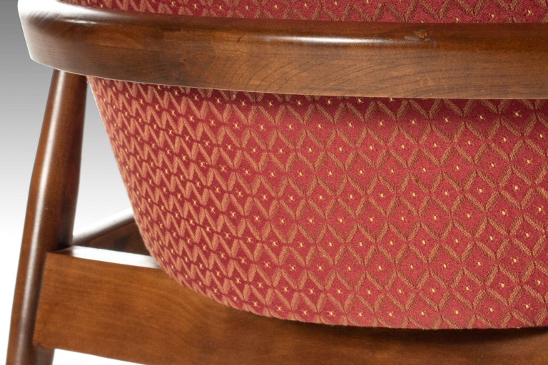 Mid-Century Modern Ruby Red High Back Barrel Chair Fairfield Chair Co ...