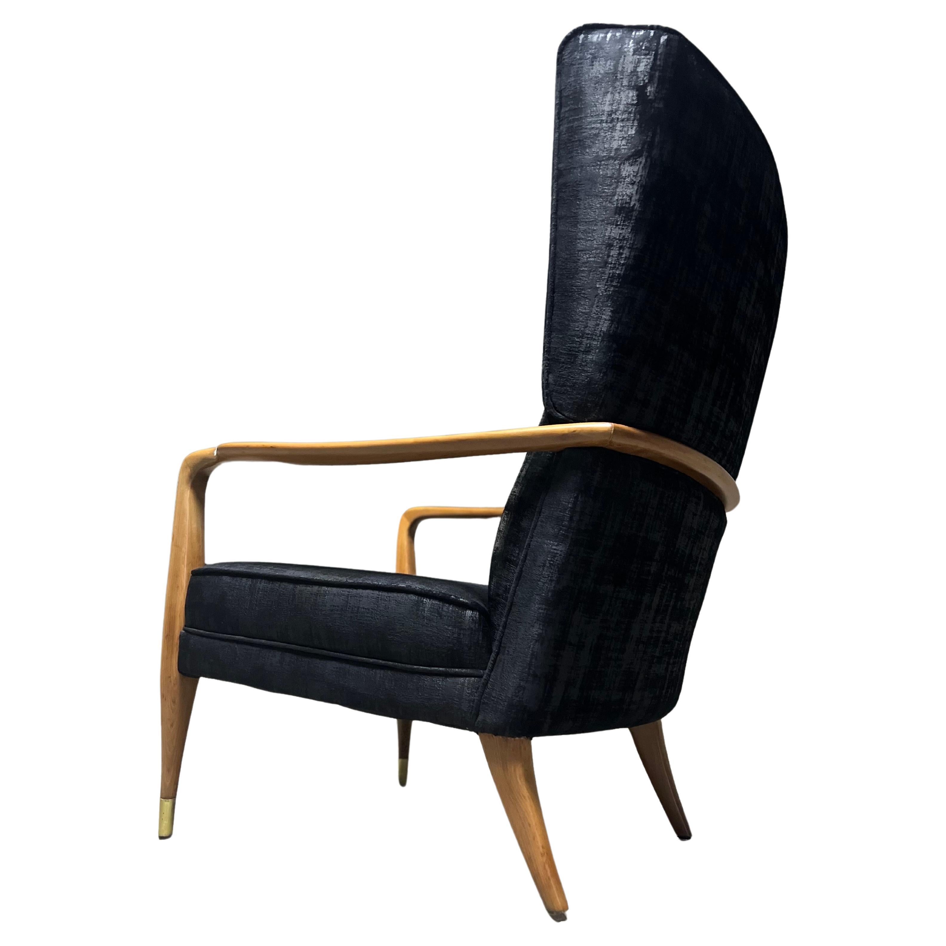 Mid-Century Modern High Back Lounge Chair For Sale at 1stDibs