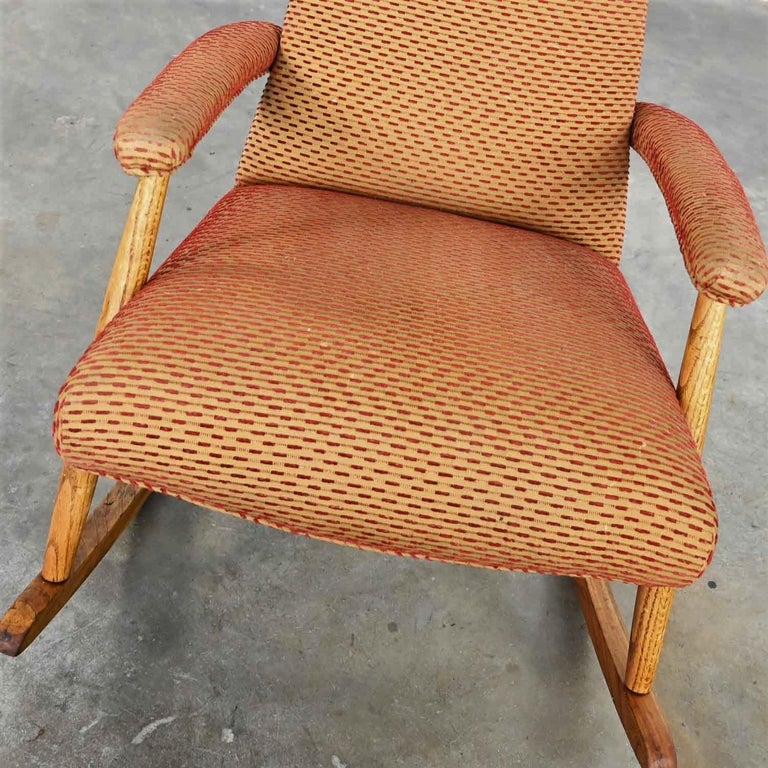Mid-Century Modern High Back Rocker Rocking Chair For Sale at 1stDibs