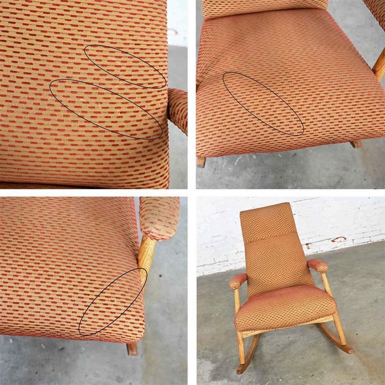Mid-Century Modern High Back Rocker Rocking Chair For Sale at 1stDibs